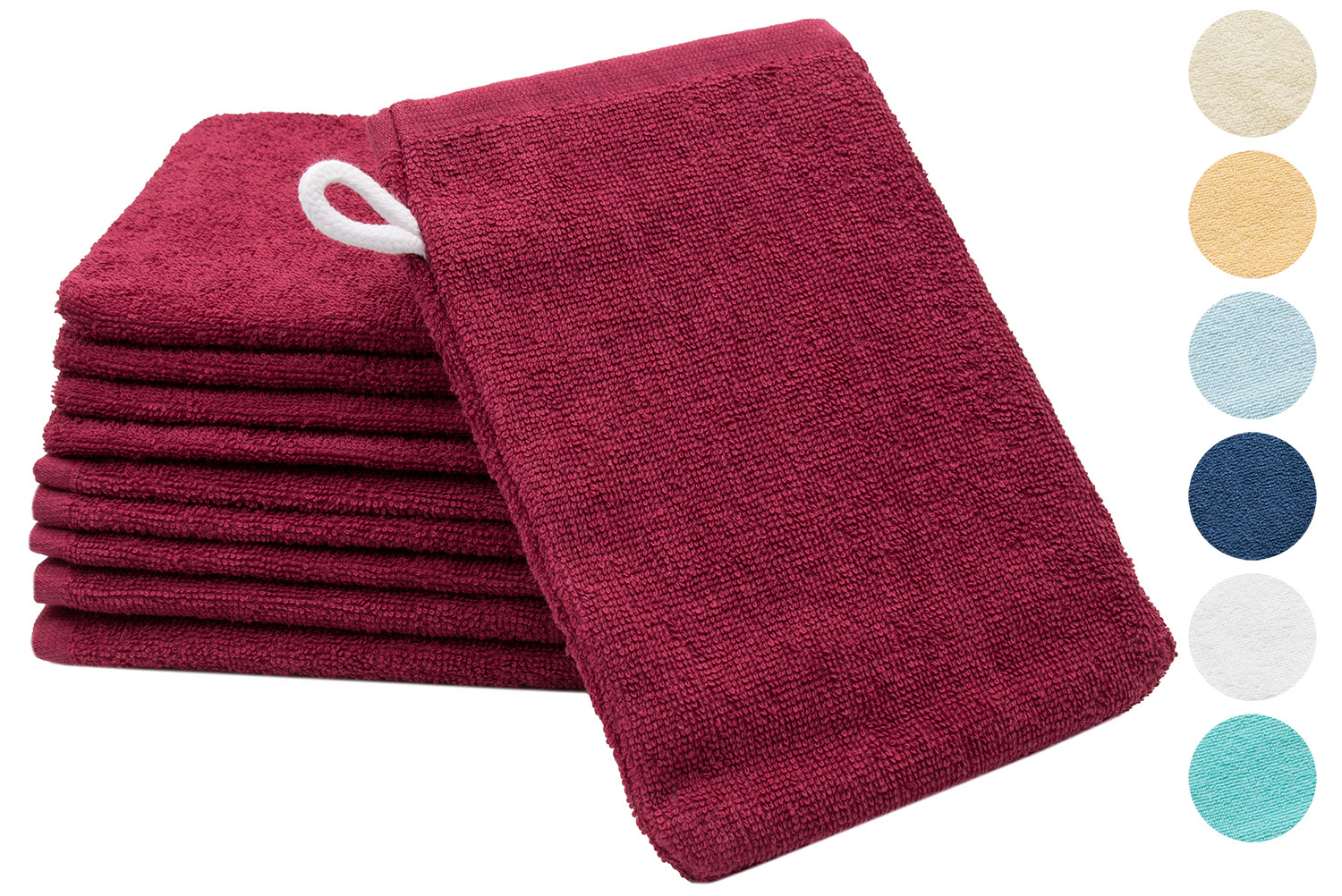 10er Set Waschhandschuhe Waschlappen 100% Baumwolle 16x21 cm | eBay